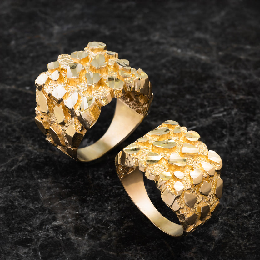 Shop the Best Selection of Men's Gold Nugget Rings | LoveBling
